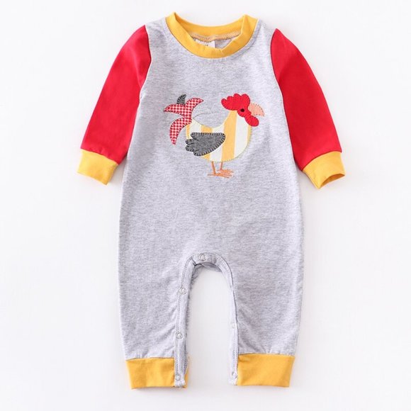 One Pieces | Boutique Baby Boys Farm Chicken Romper Jumpsuit | Poshmark